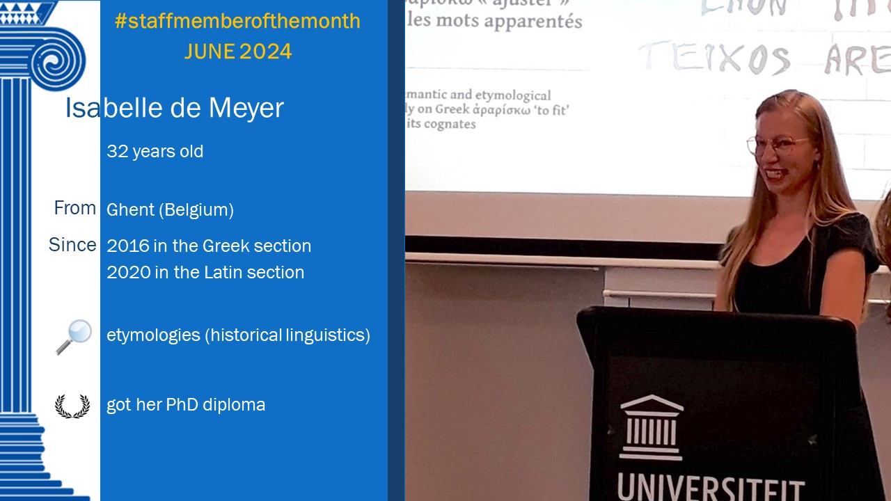 Medewerker van de maand (juni 2024): Isabelle de Meyer – Grieks